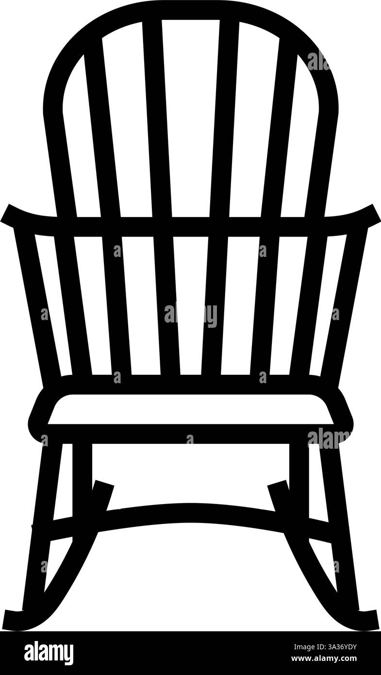 rocking chair slow living line icon vector illustration Stock Vector ...