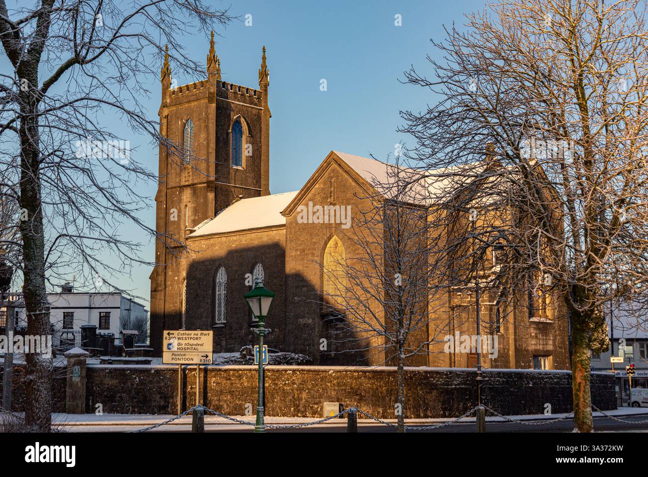 Christchurch at the Mall in Castlebar, County Mayo, Ireland on a cold ...