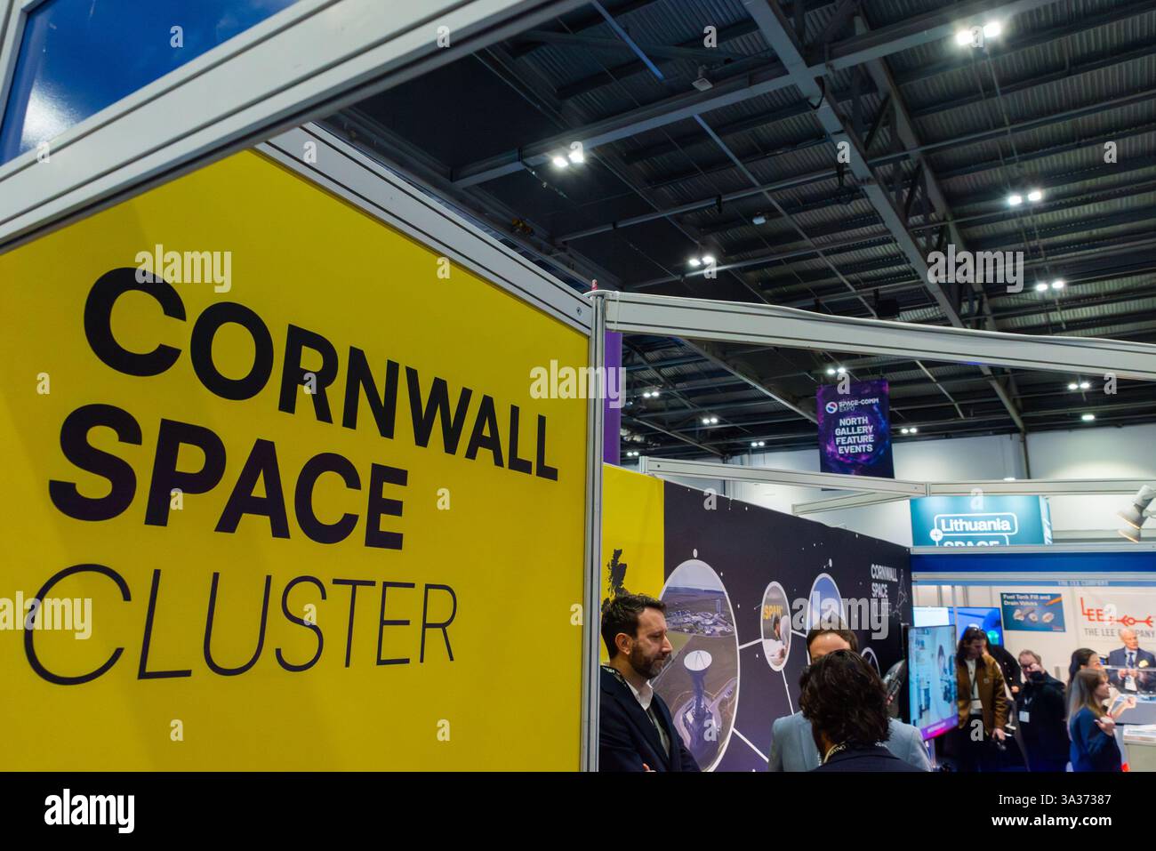 Cornwall Space Cluster display stand at Space-Comm Expo in ExCeL London ...