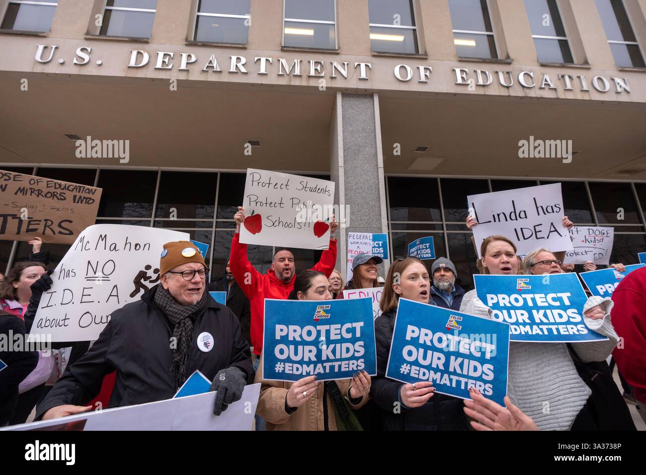 Protestors gather during a demonstration at the headquarters of the ...