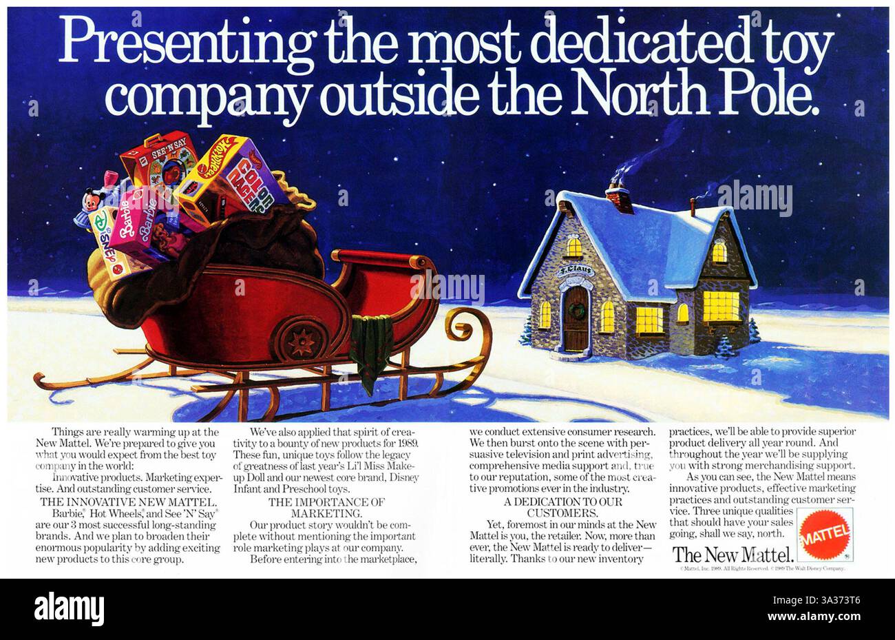 1989 ad for Mattel - "the most dedicated toy company outside the North ...