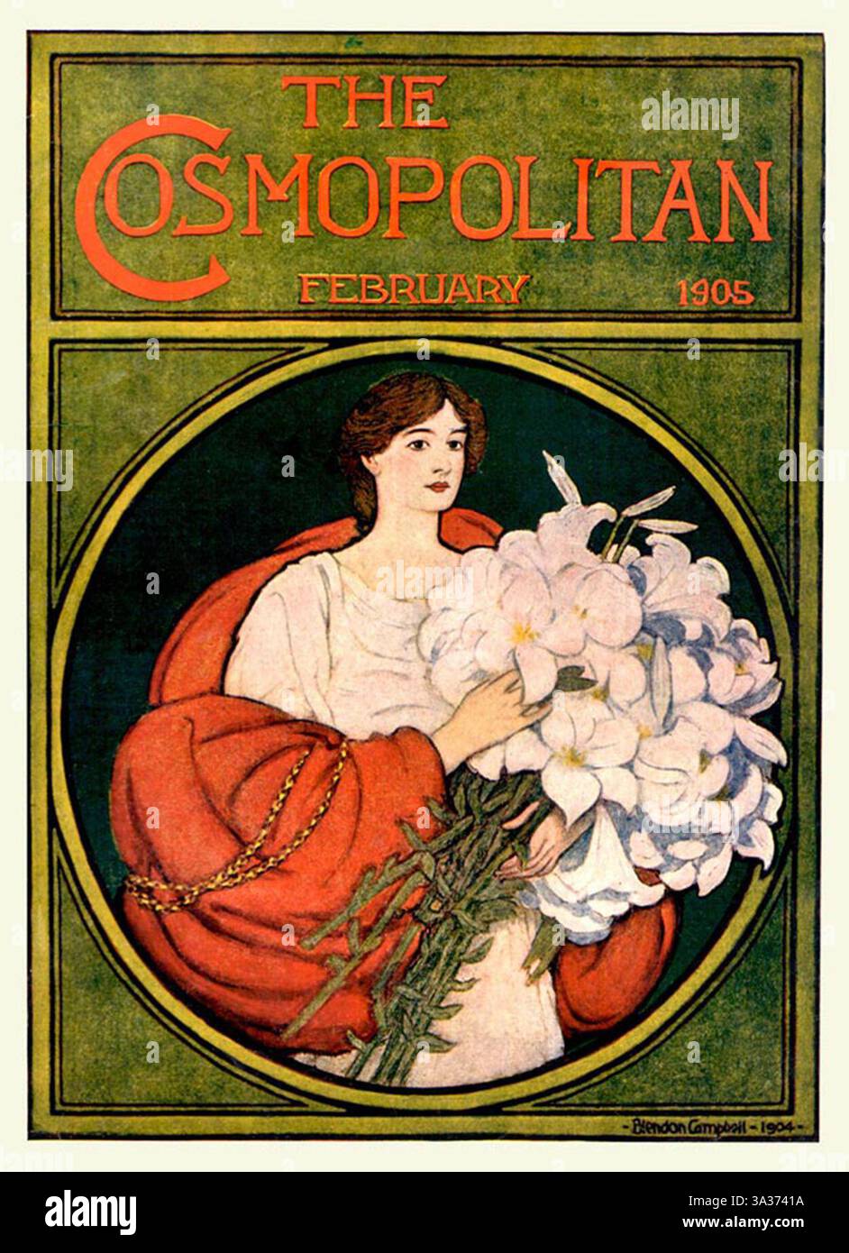 February 1905 cover of Cosmopolitan magazine. The cover features a ...