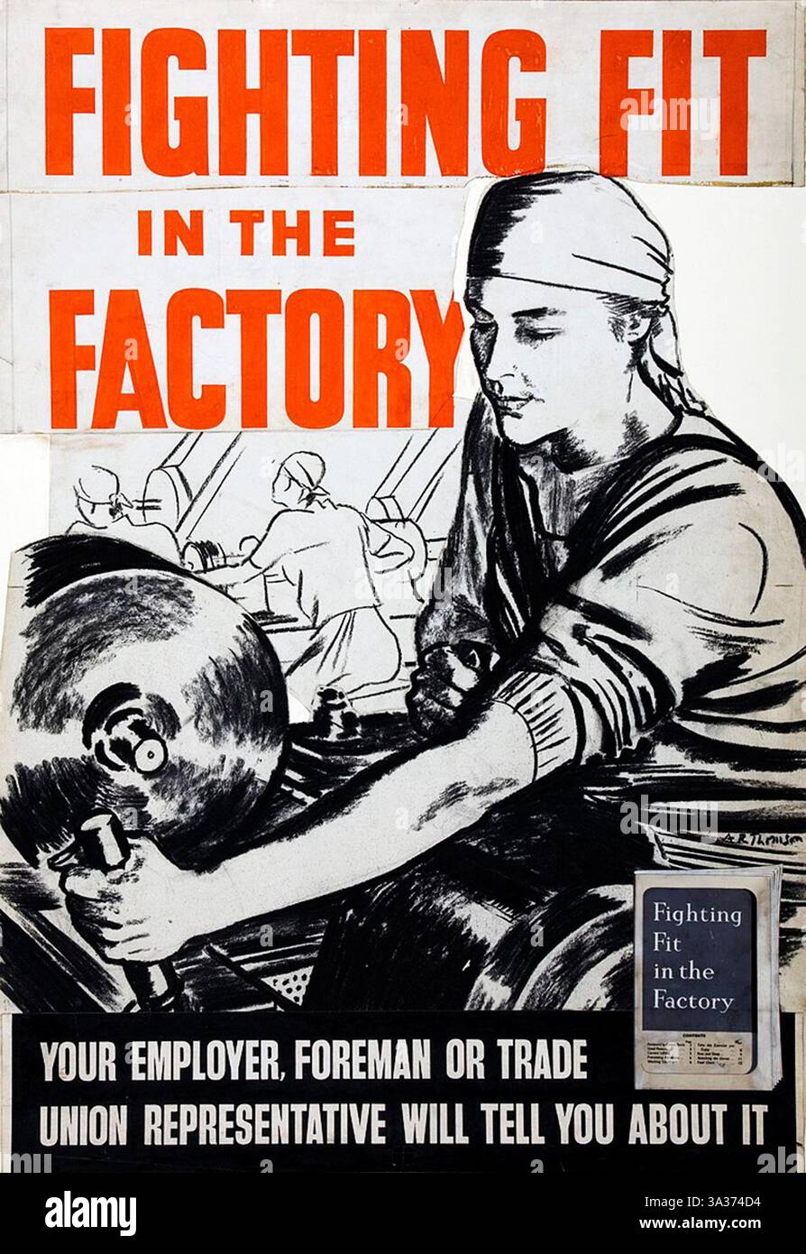 Fighting Fit in the Factory Artist A R Thomson, between 1939 and 1946 ...