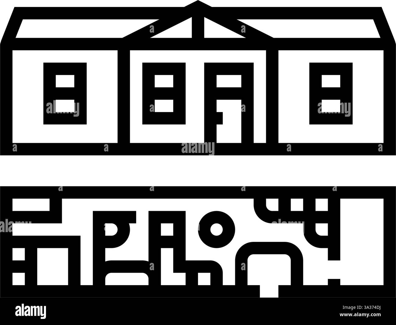 single wide trailer mobile home line icon vector illustration Stock ...