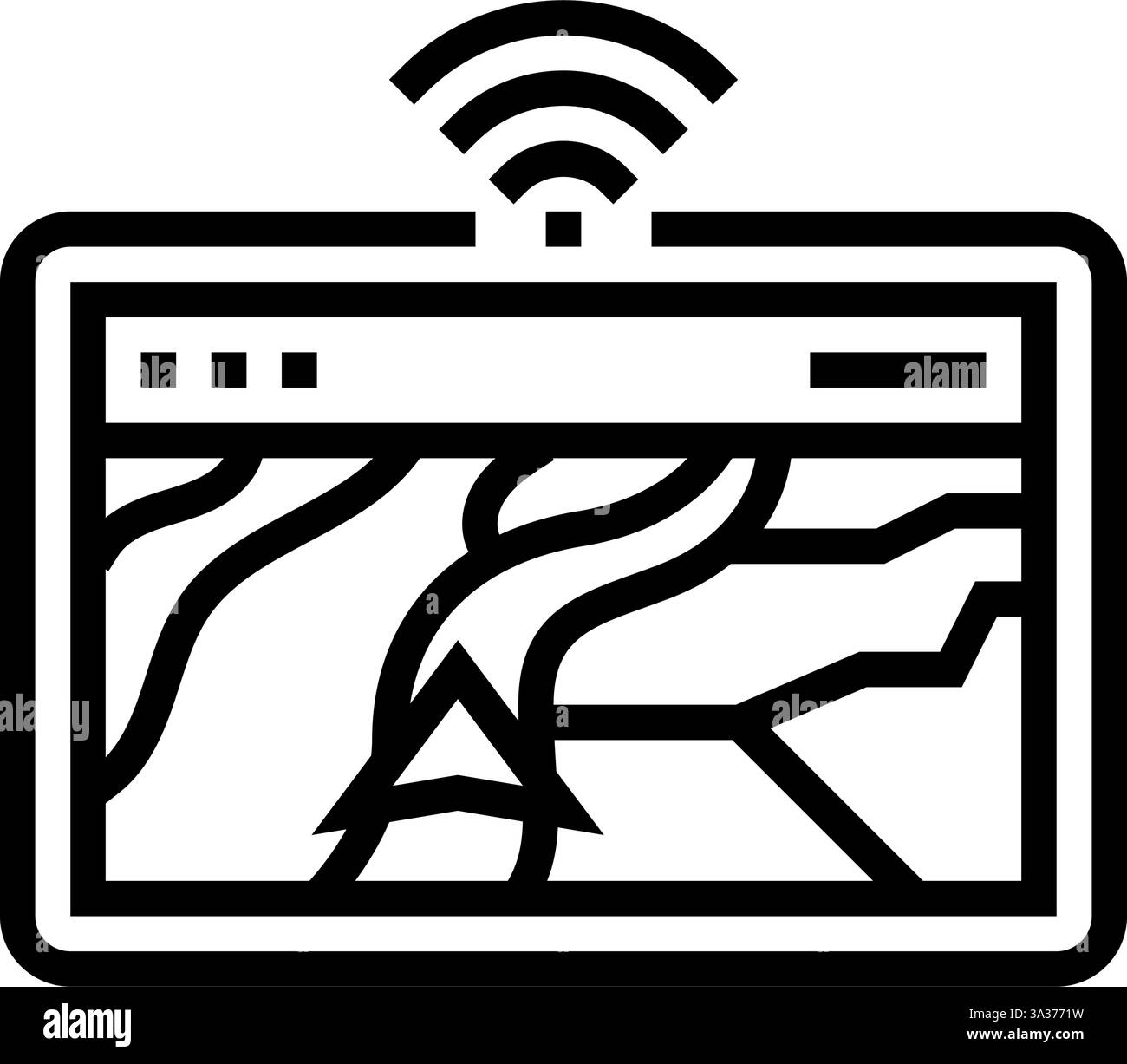 smart navigation system line icon vector illustration Stock Vector ...