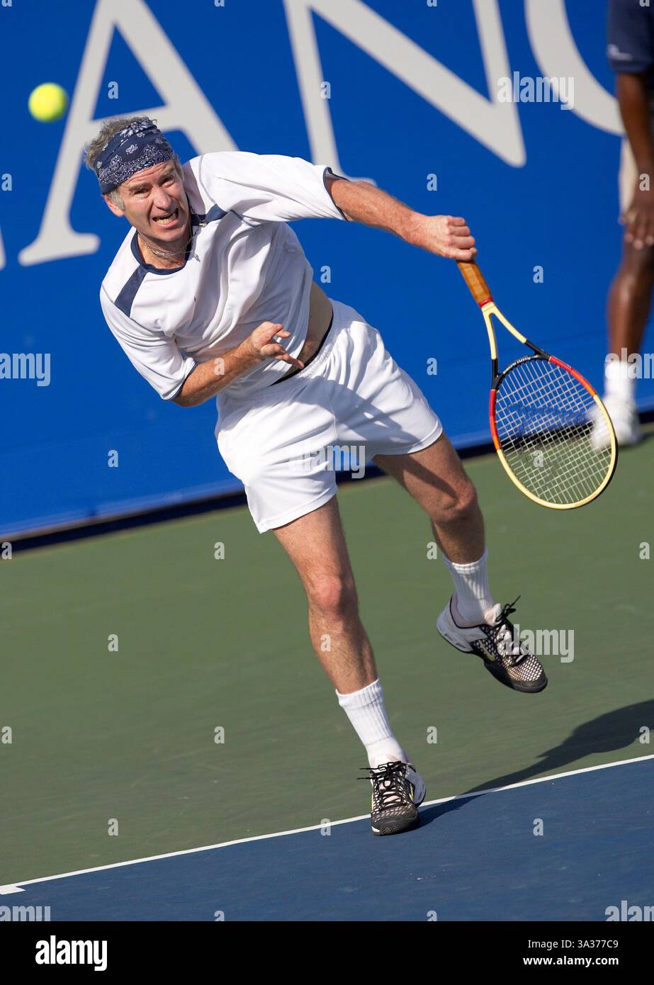 Nov 13, 2005; Houston, TX, USA; JOHN MCENROE serves during the third ...
