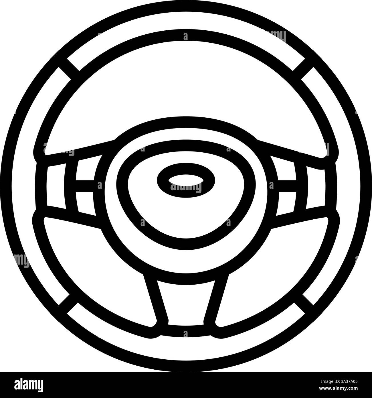 steering wheel with multimedia controls line icon vector illustration ...