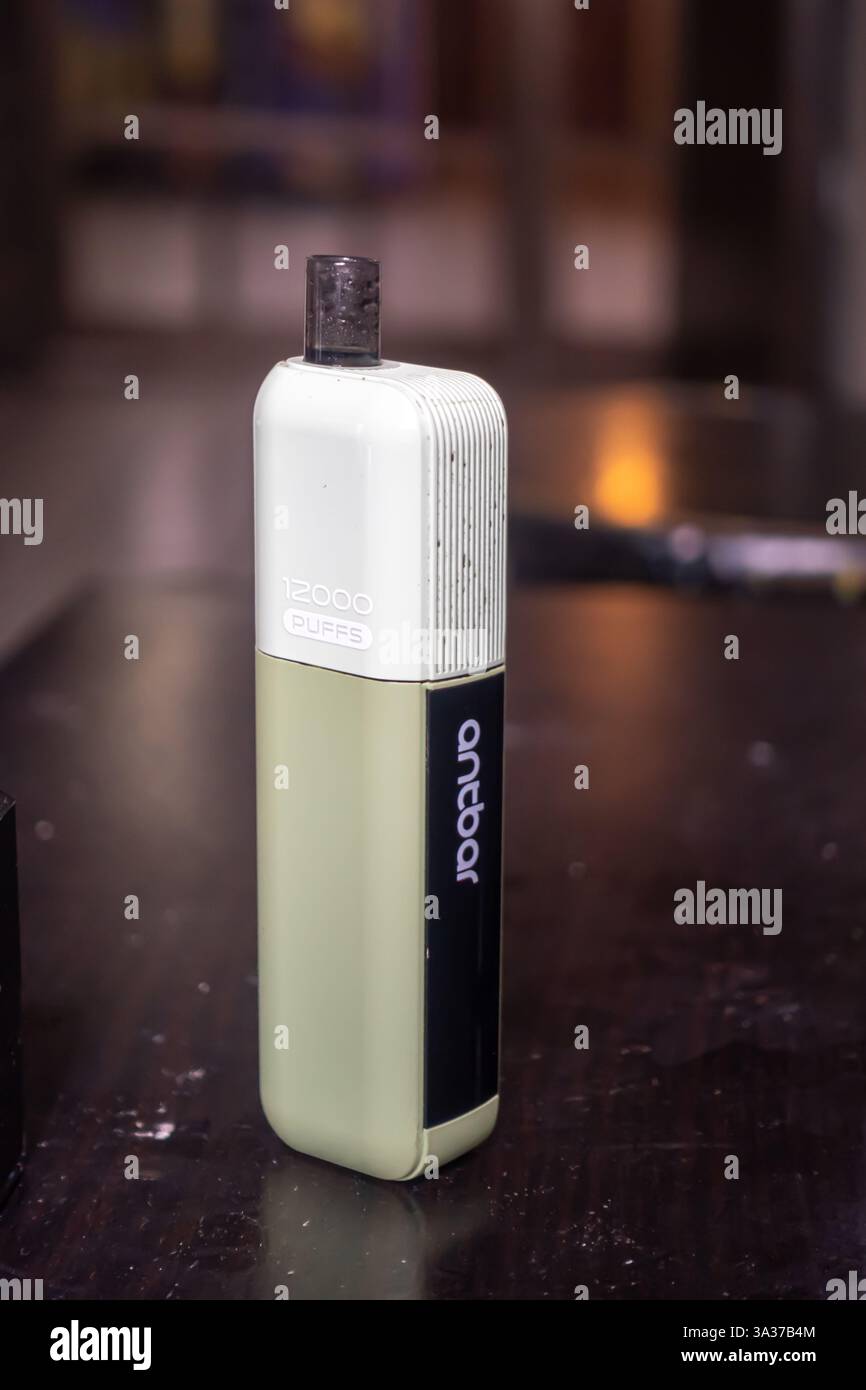 A used disposable vape device antbar, 12000 puffs Stock Photo - Alamy