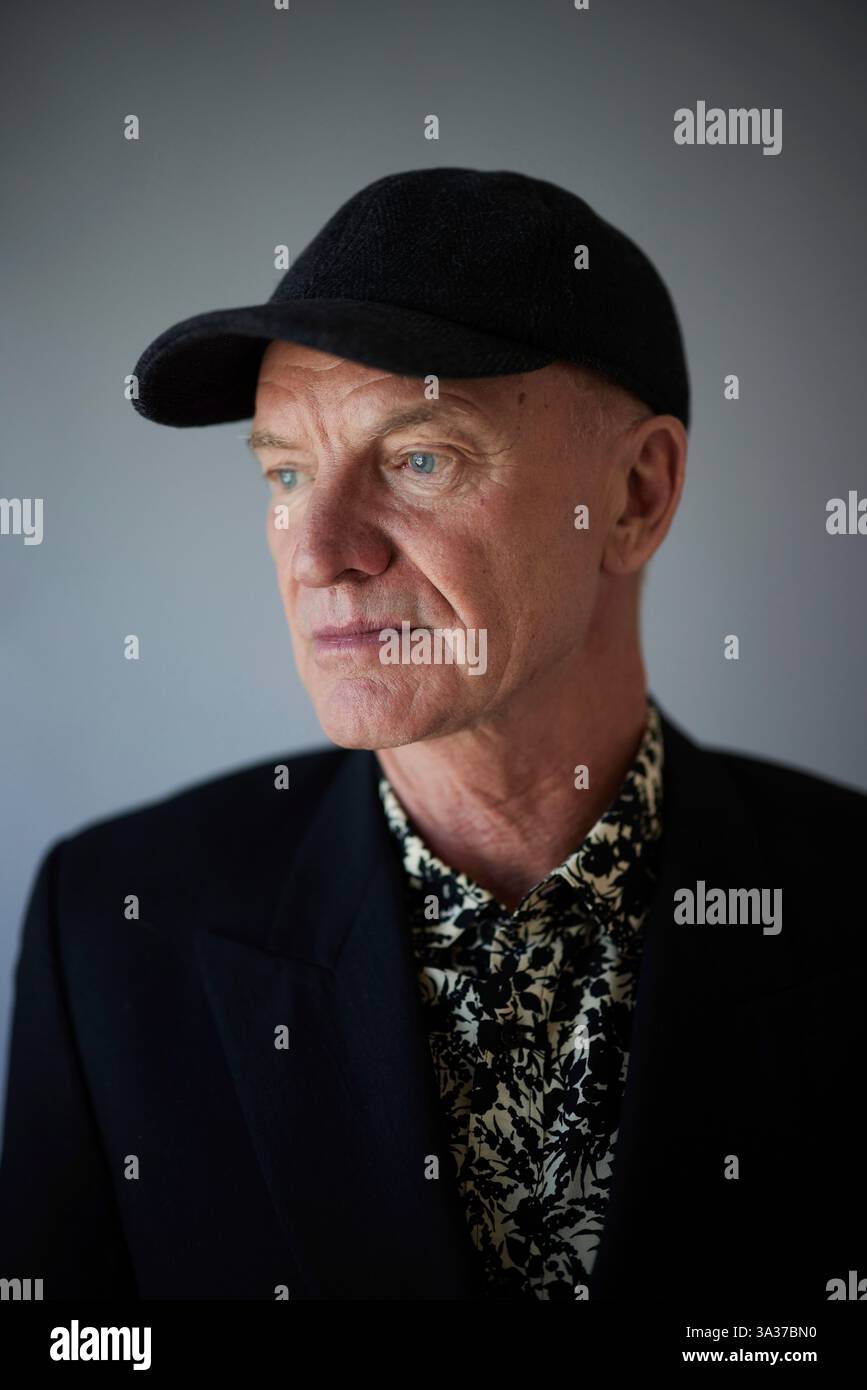 Sting poses for a portrait on Tuesday, March 11, 2025, in New York ...