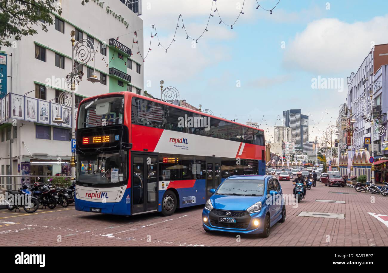 a street scene in Little India Brickfields, Kuala Lumpur, Malaysia ...