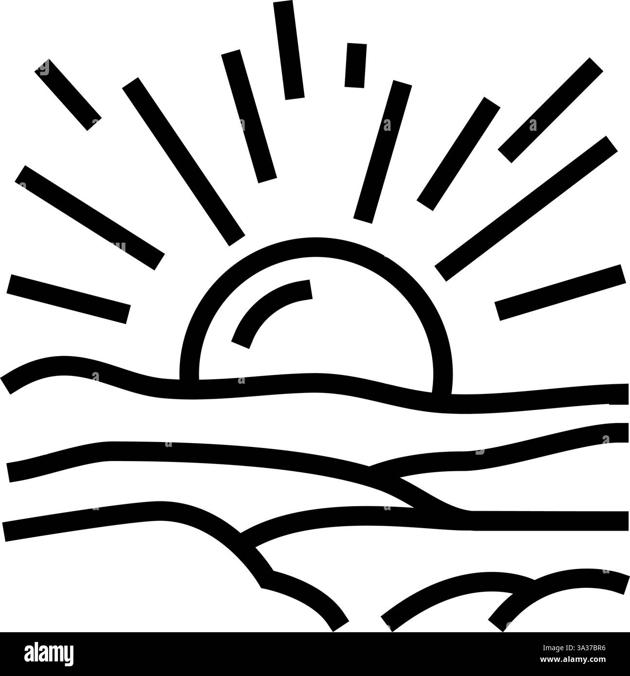 sun rising slow living line icon vector illustration Stock Vector Image ...