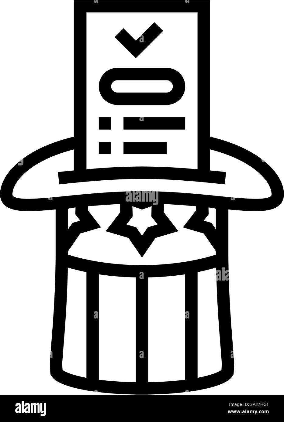 uncle sam hat voting ballot line icon vector illustration Stock Vector ...