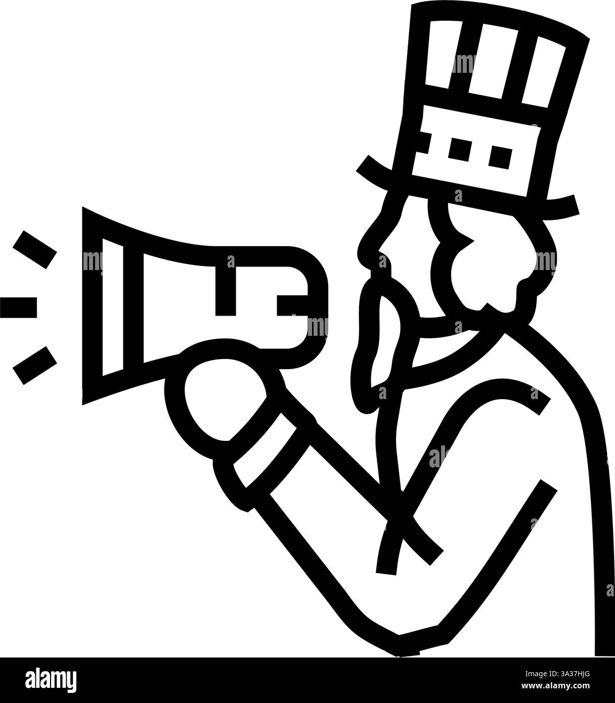 uncle sam megaphone uncle sam line icon vector illustration Stock ...