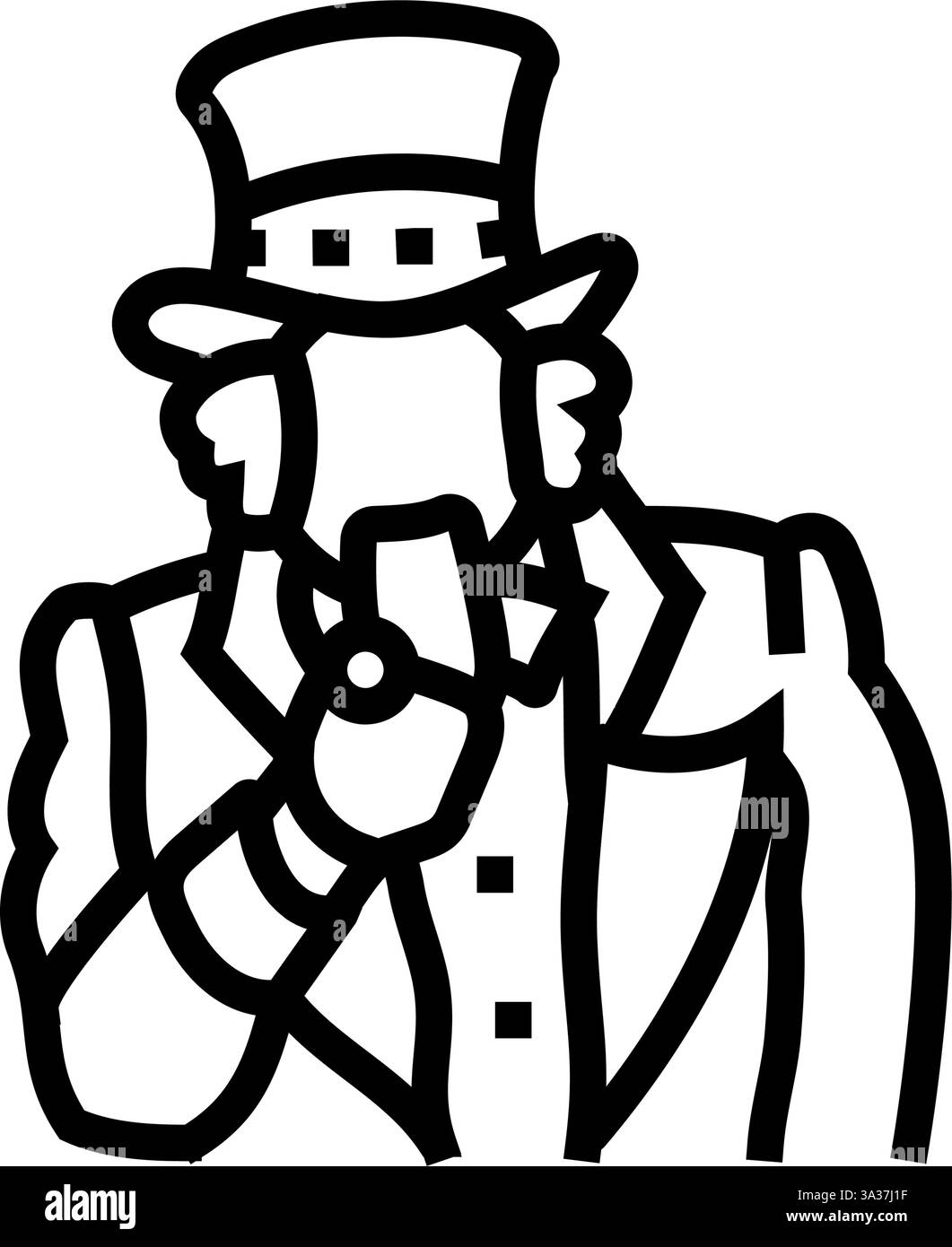 uncle sam pointing pose line icon vector illustration Stock Vector ...