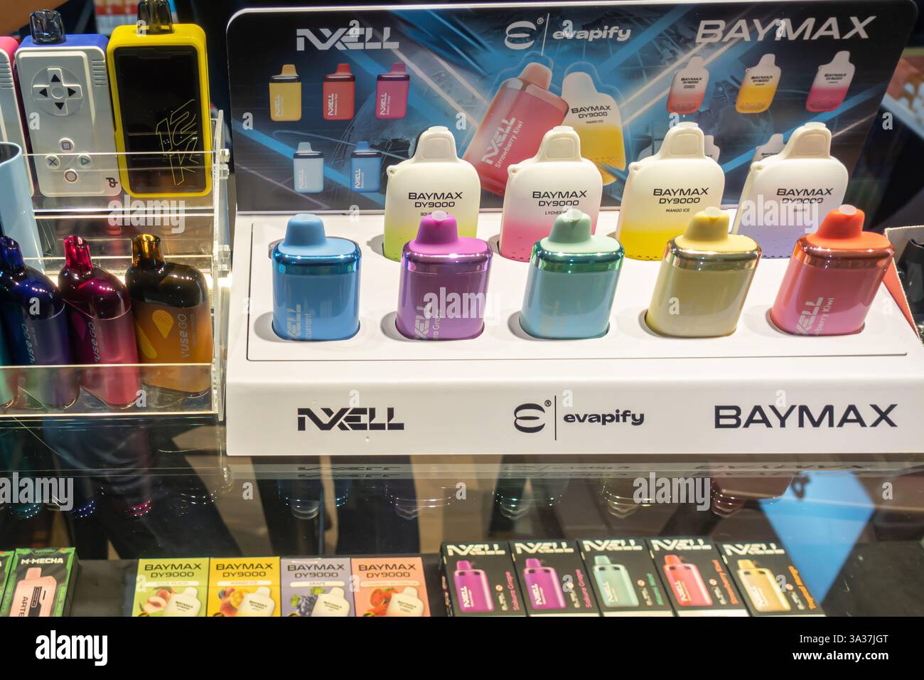 Disposable vape Baymax Nxell evapify display, colorful vape puff ...