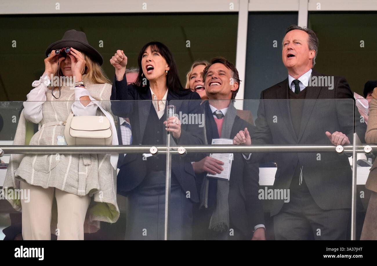 David Cameron and Samantha Cameron in the grandstand, with Lisa Hogan ...
