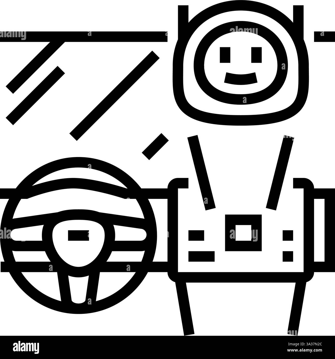 virtual assistant car line icon vector illustration Stock Vector Image ...