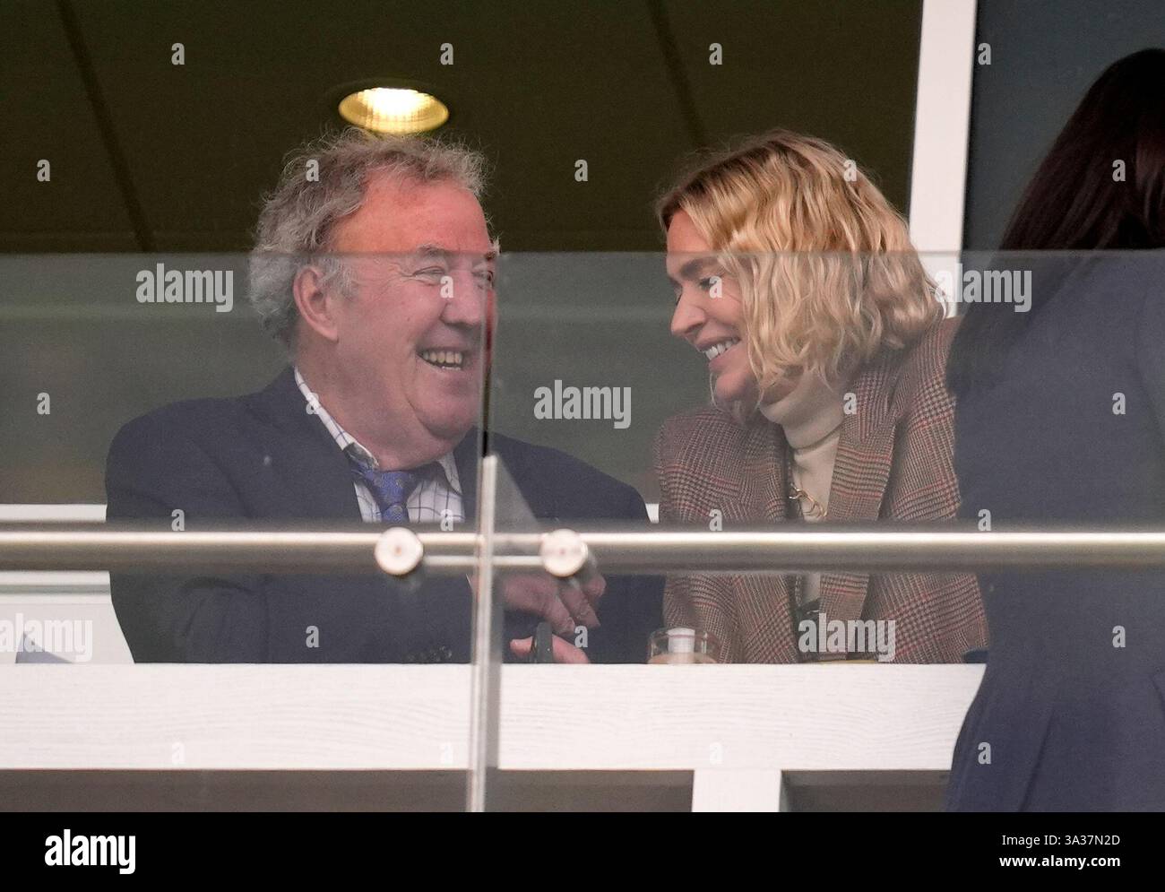 Jeremy Clarkson and Jodie Kidd in the grandstand on day four of the ...