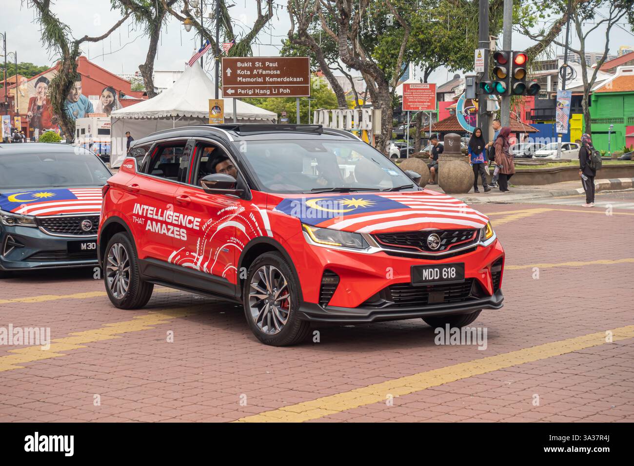 red Proton X50, a subcompact crossover SUV produced by Malaysian car ...