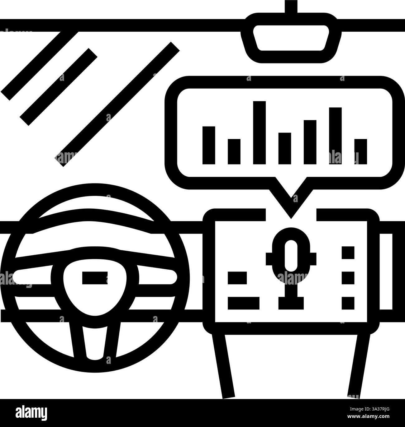 voice activated system auto tainment line icon vector illustration ...