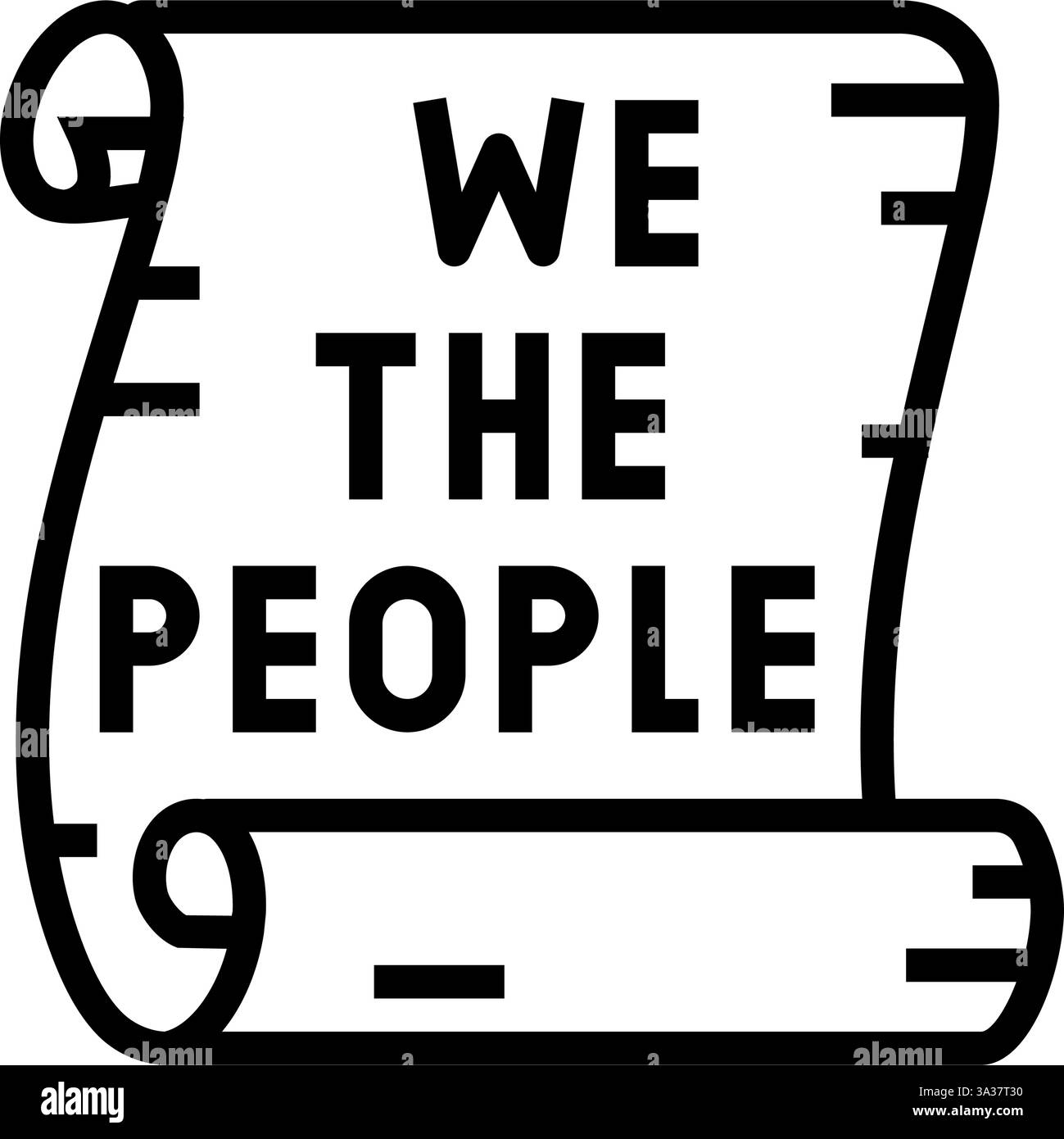 we the people scroll line icon vector illustration Stock Vector Image ...