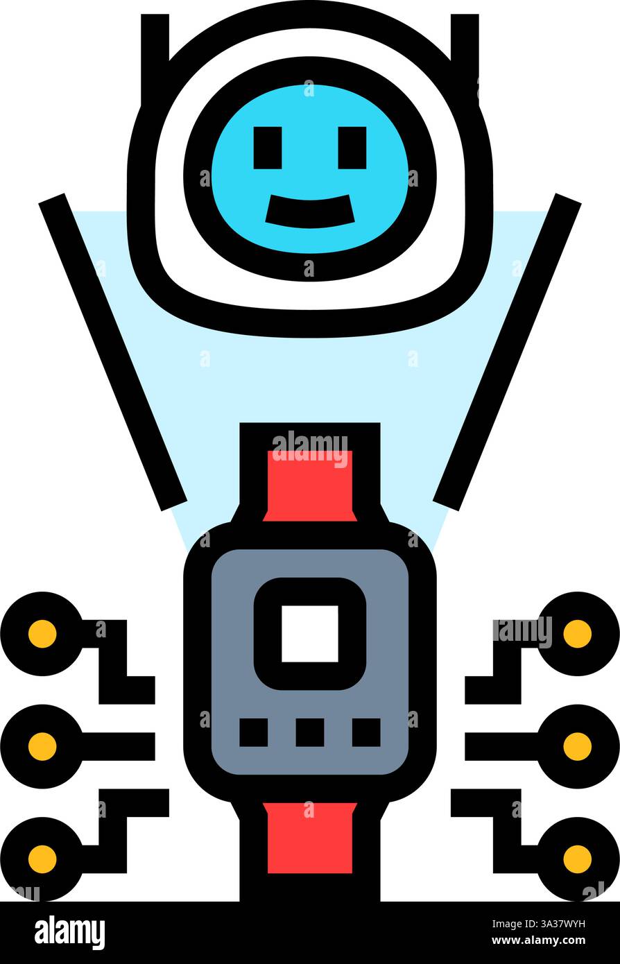 ai powered fitness coach fitness technology color icon vector ...