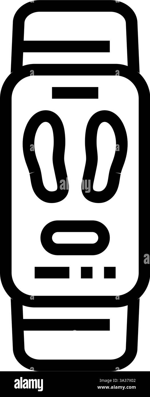 wristband step counter wearable fitness line icon vector illustration ...