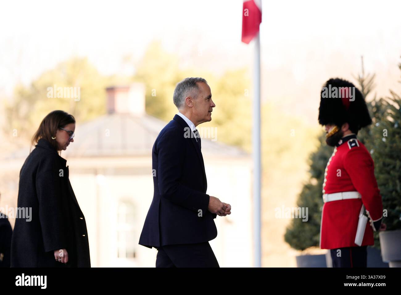 Prime minister-designate Mark Carney arrives for a swearing in ceremony ...