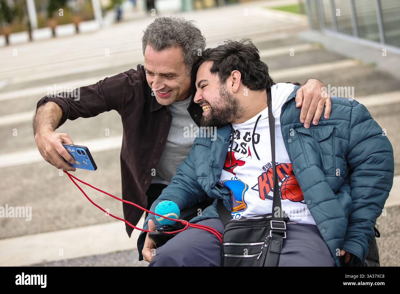 Daniel Guzmán takes a selfie with a fan during the photocall of the ...