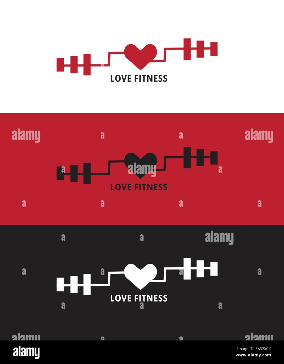 Heart fitness and gym logo, love gym logo, love barbell logo Stock ...