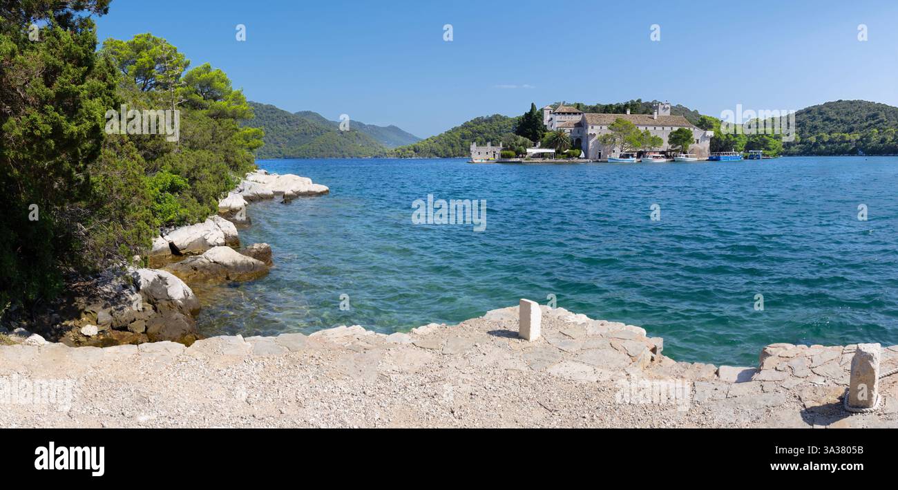 Croatia - The St.Mary benedictine monastery on the Mljet island Stock ...