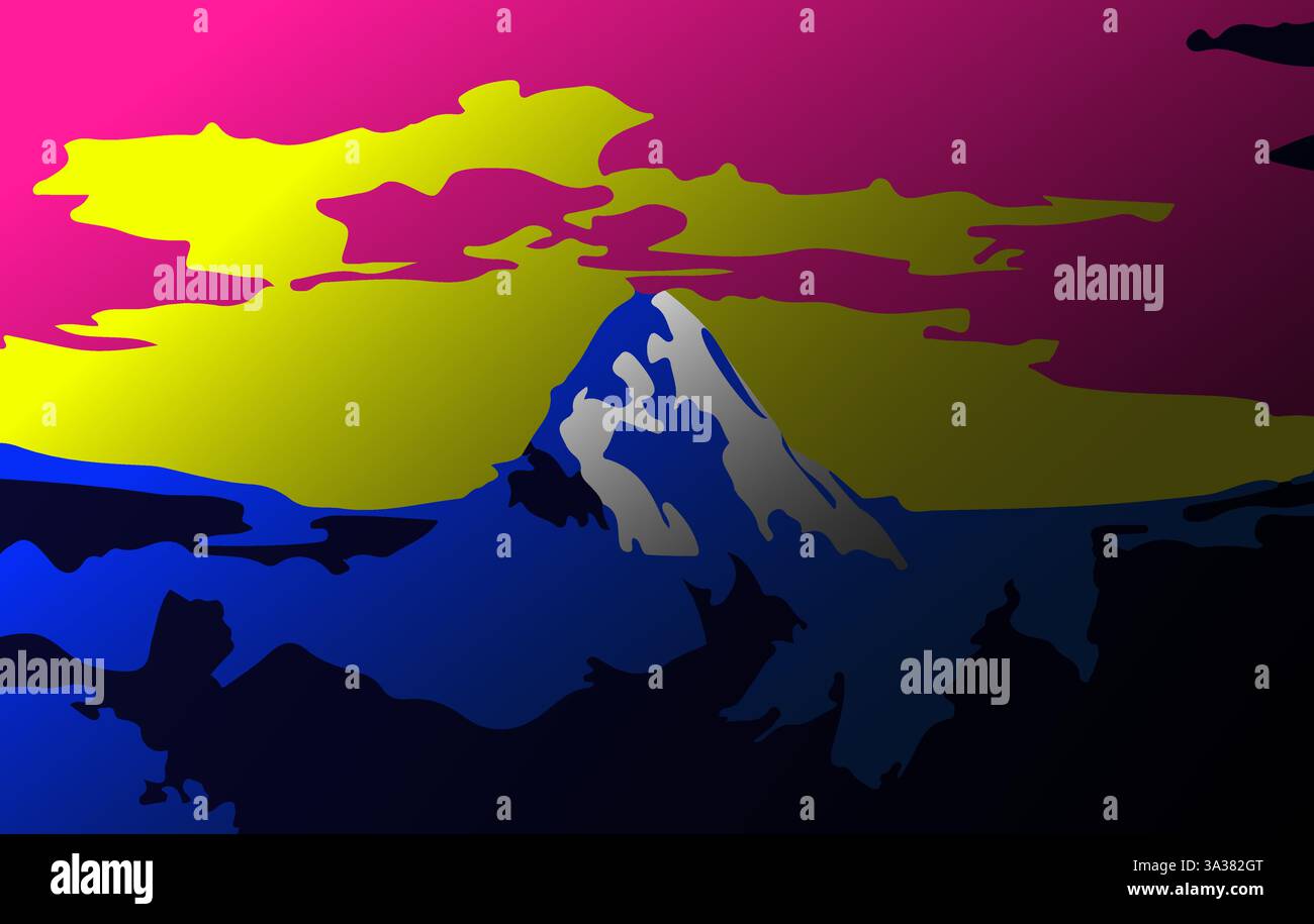 Mount Everest illustration, simple details, mountain trip, rock ...
