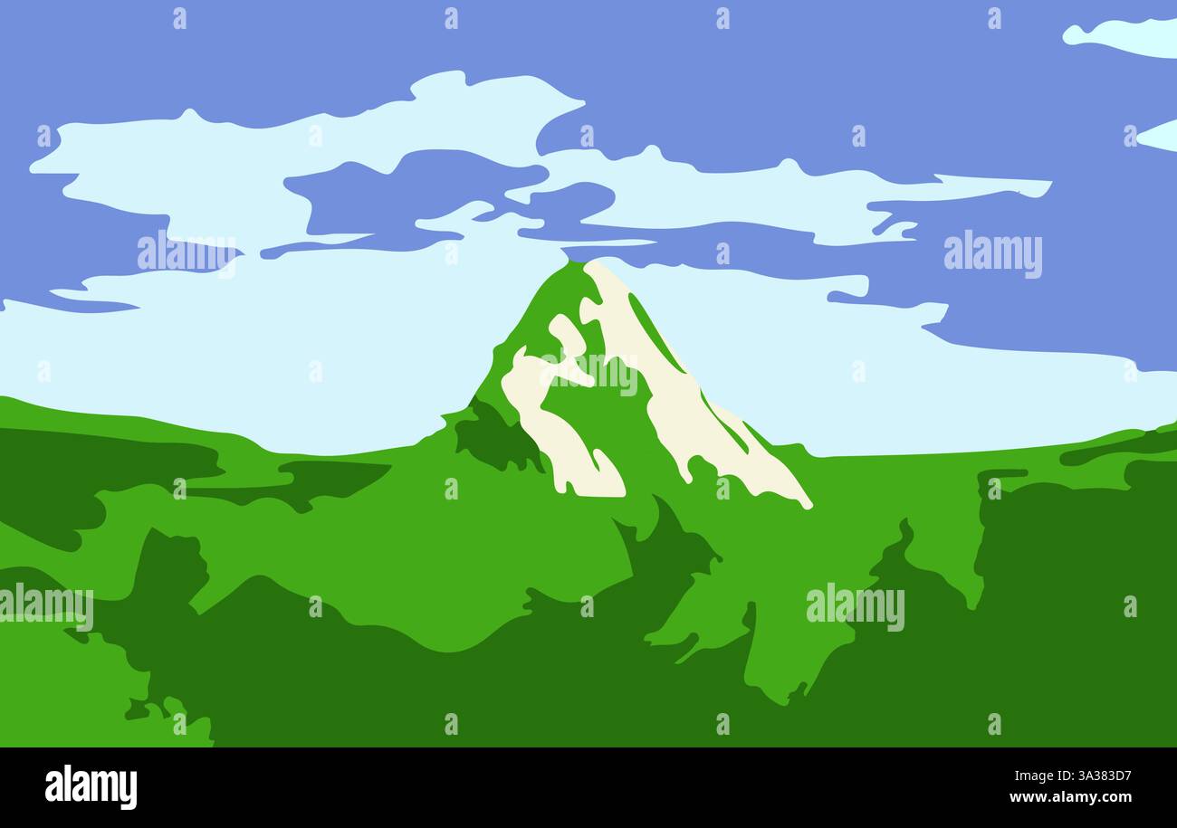 Mount Everest illustration, simple details, mountain trip, rock ...