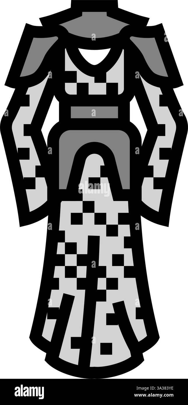 chainmail armor inspired piece color icon vector illustration Stock ...