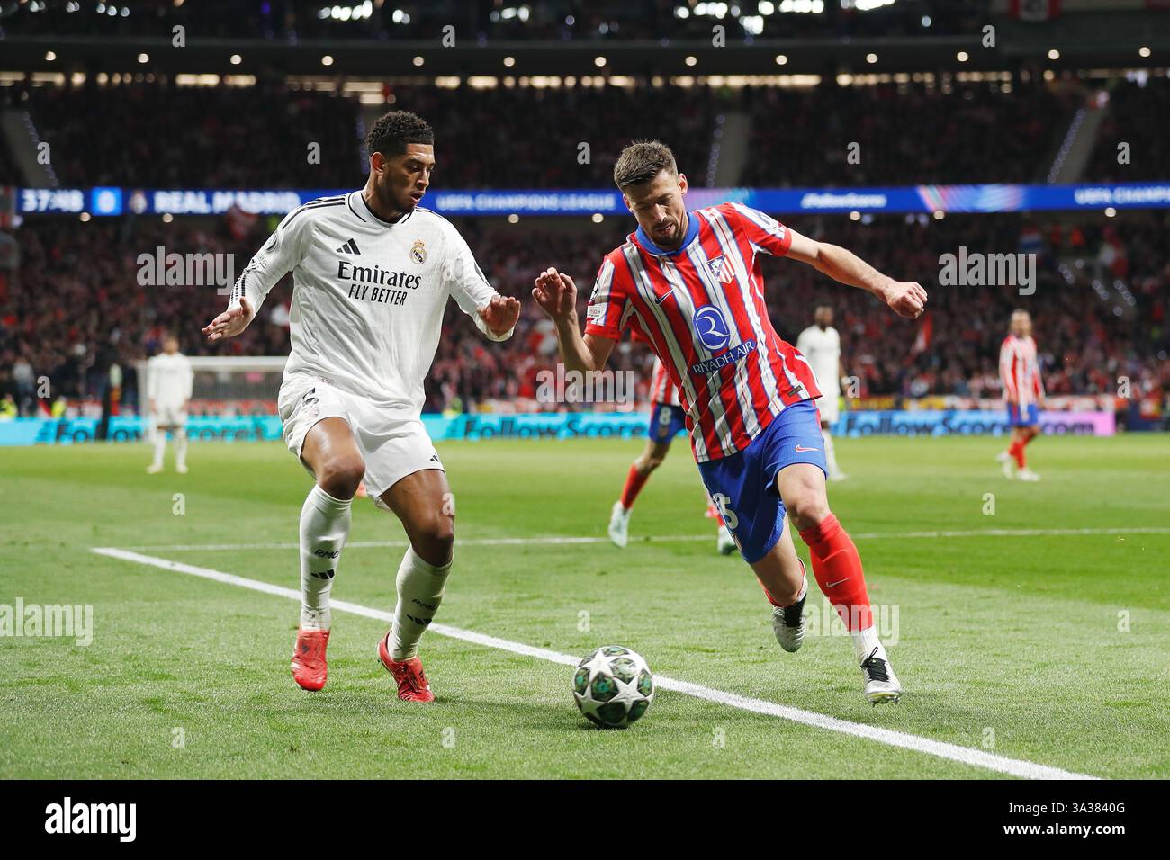 (L-R) Jude Bellingham (Real), Clement Lenglet (Atletico), MARCH 12 ...