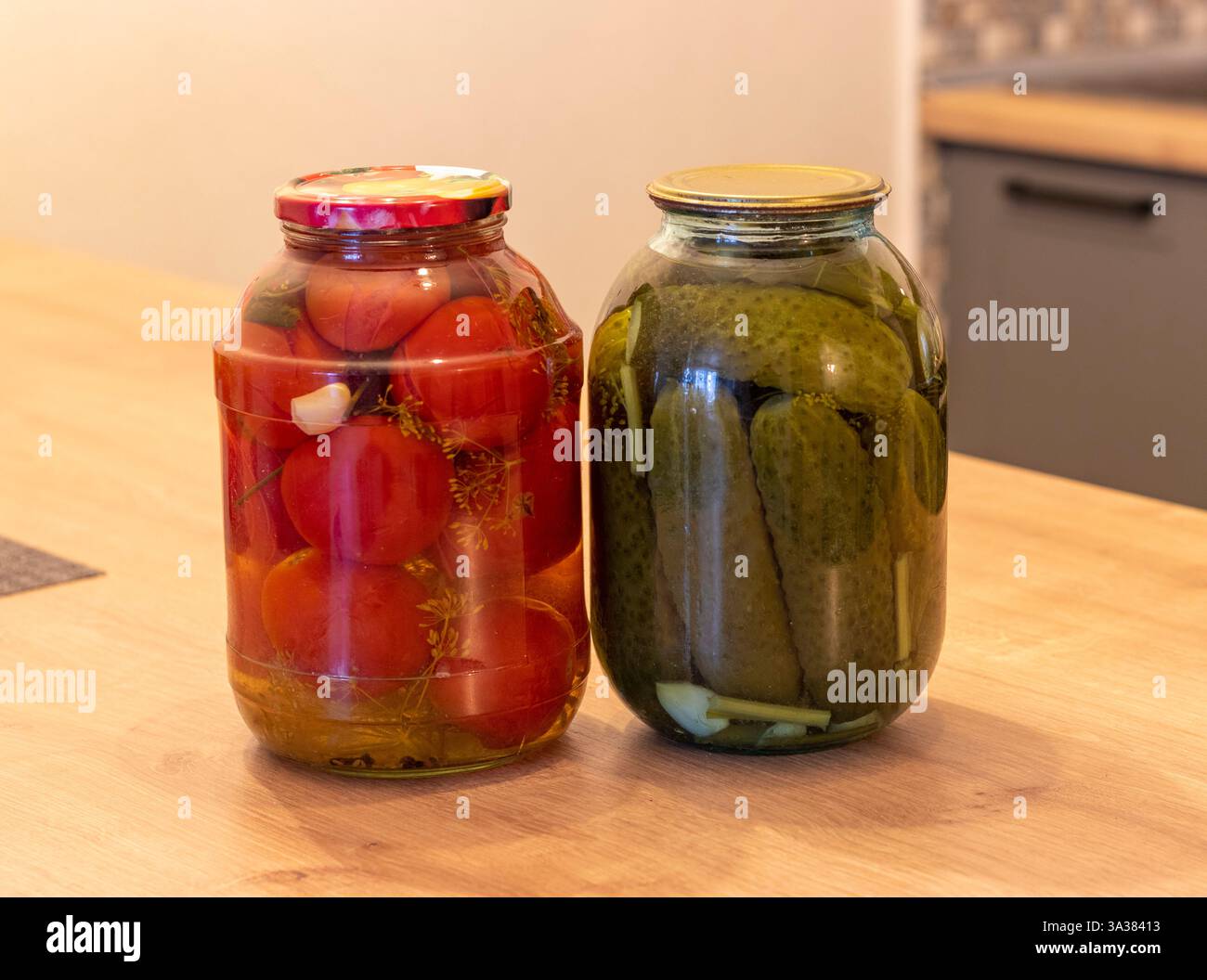 Jars with different types of pickles and preserves Stock Photo - Alamy
