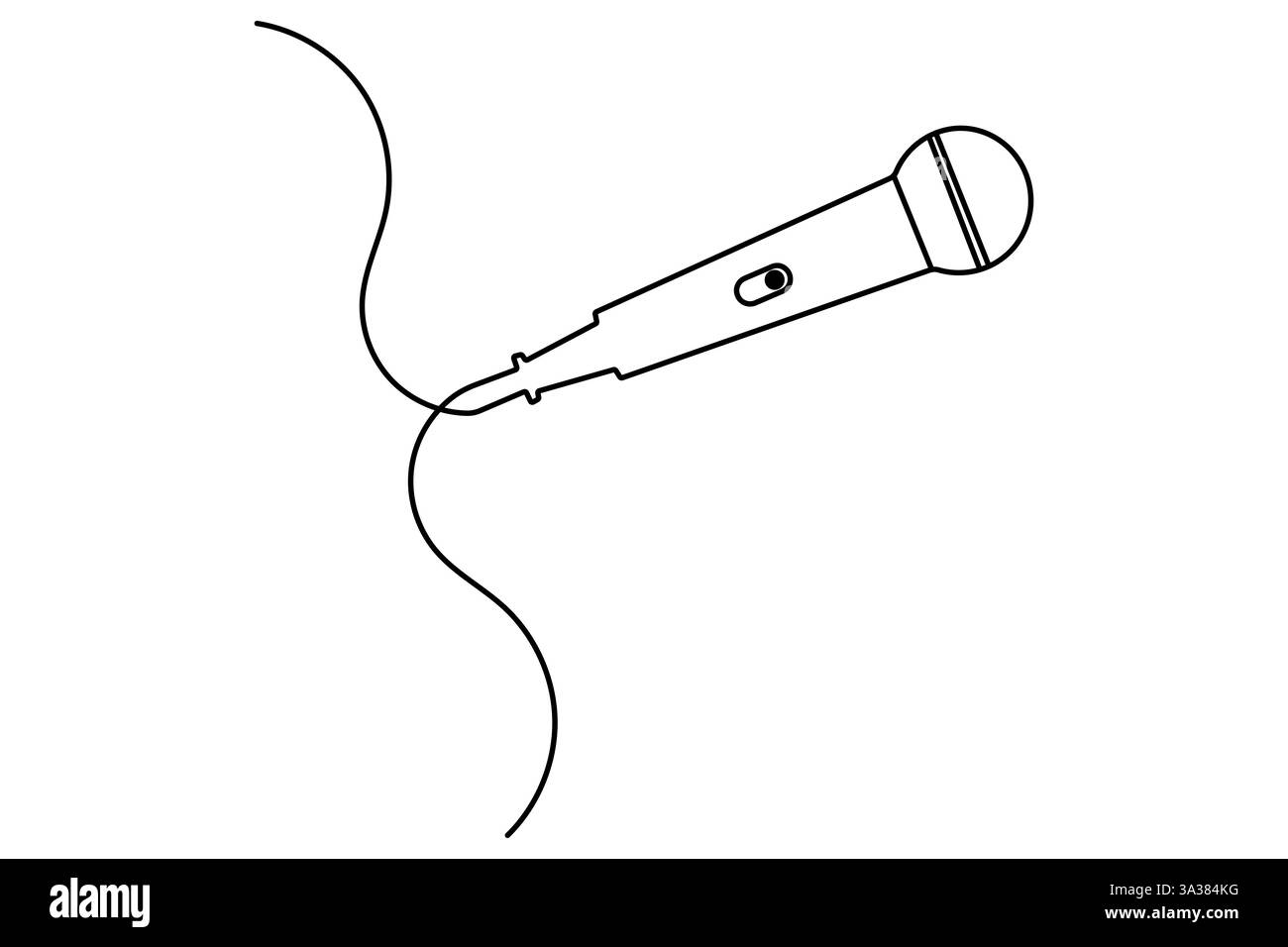 Continuous one line drawing of microphone simple vector illustration ...
