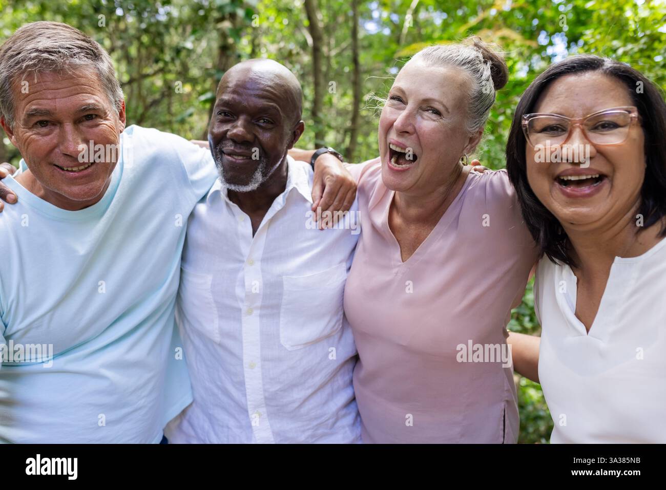 Diverse group older adults exercise hi-res stock photography and images ...
