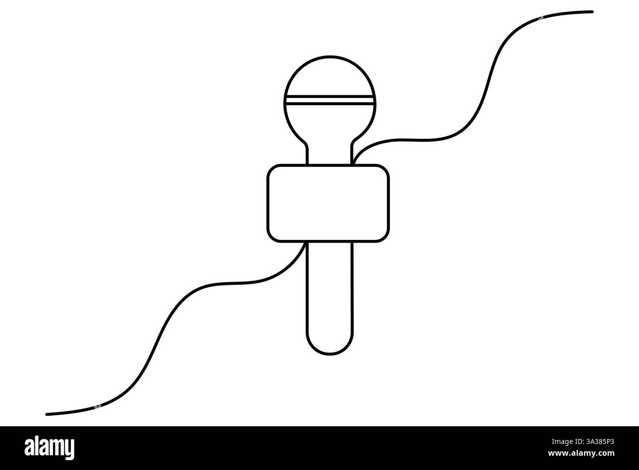 Continuous one line drawing of microphone simple vector illustration ...