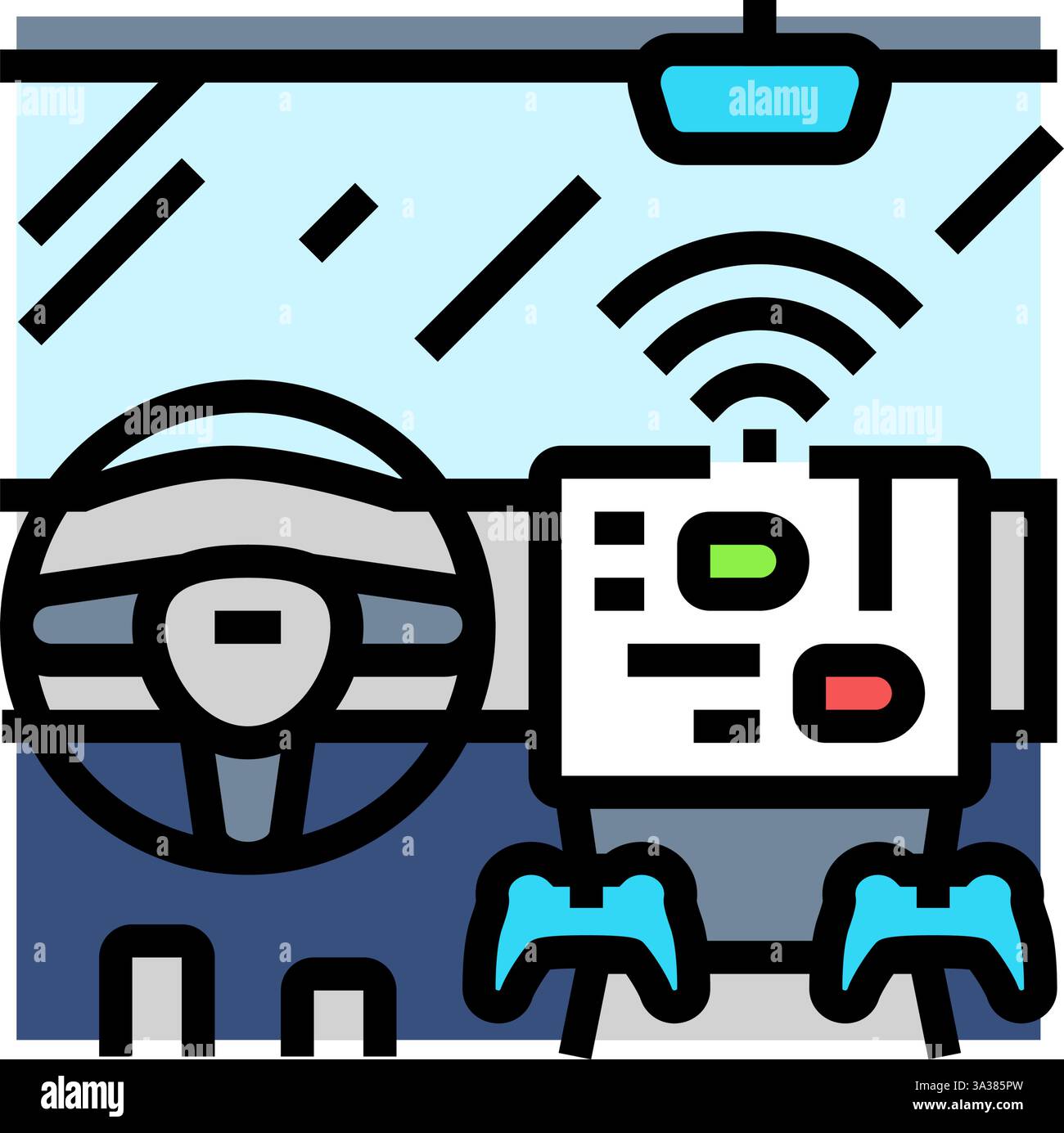 car gaming console auto tainment color icon vector illustration Stock ...