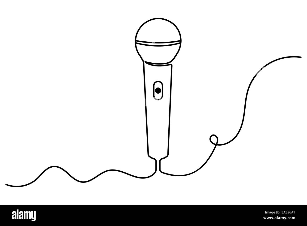Continuous one line drawing of microphone simple vector illustration ...