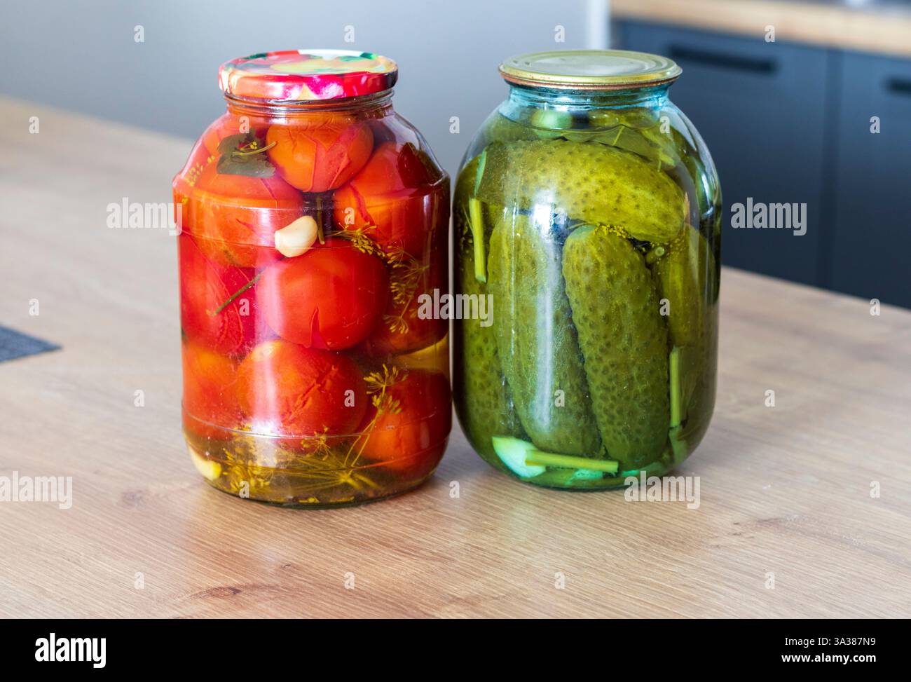 Jars with different types of pickles and preserves Stock Photo - Alamy