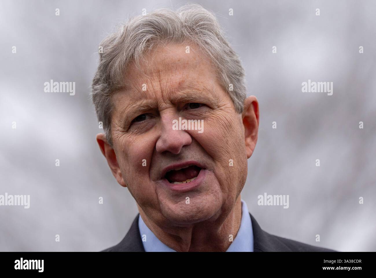Sen. John Kennedy, R-La., speaks with reporters at the White House ...