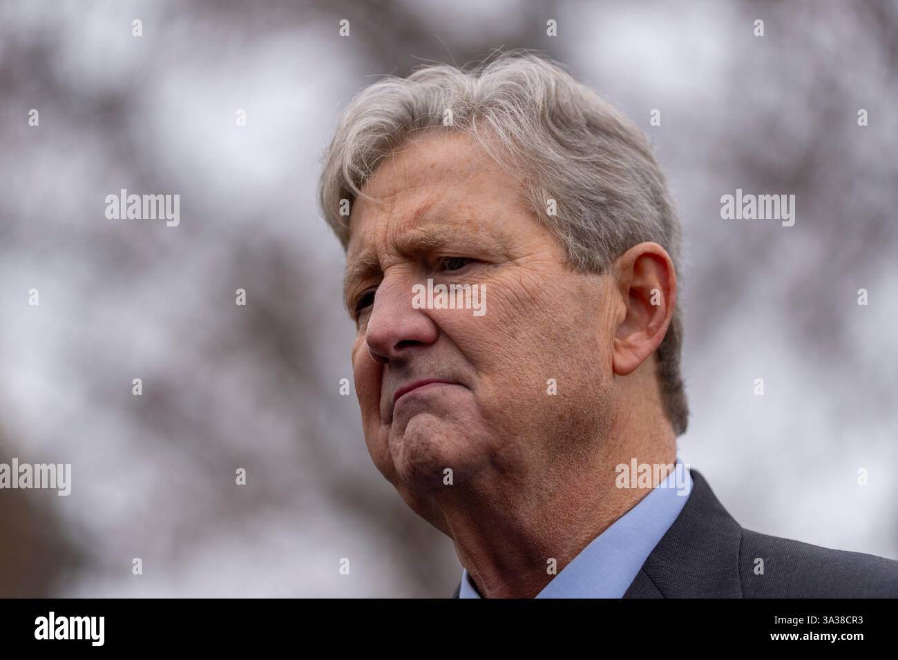 Sen. John Kennedy, R-La., speaks with reporters at the White House ...