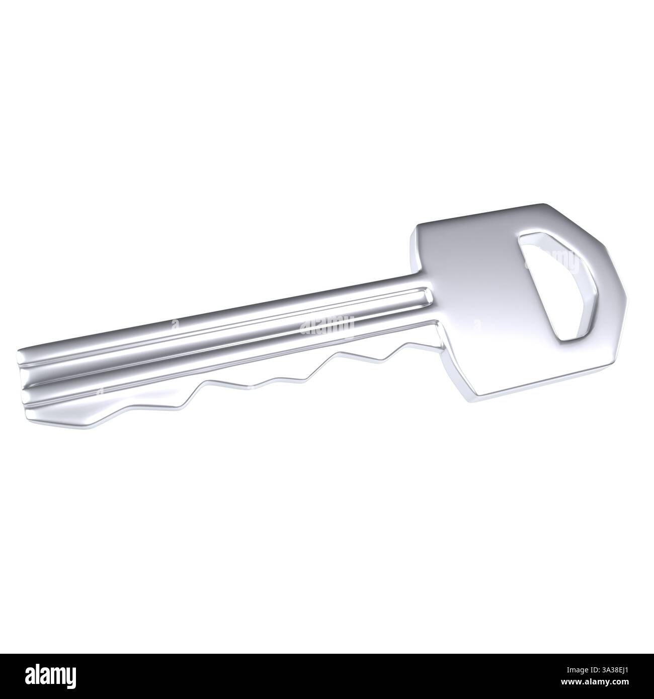 A shiny silver key is prominently displayed, showcasing its intricate ...