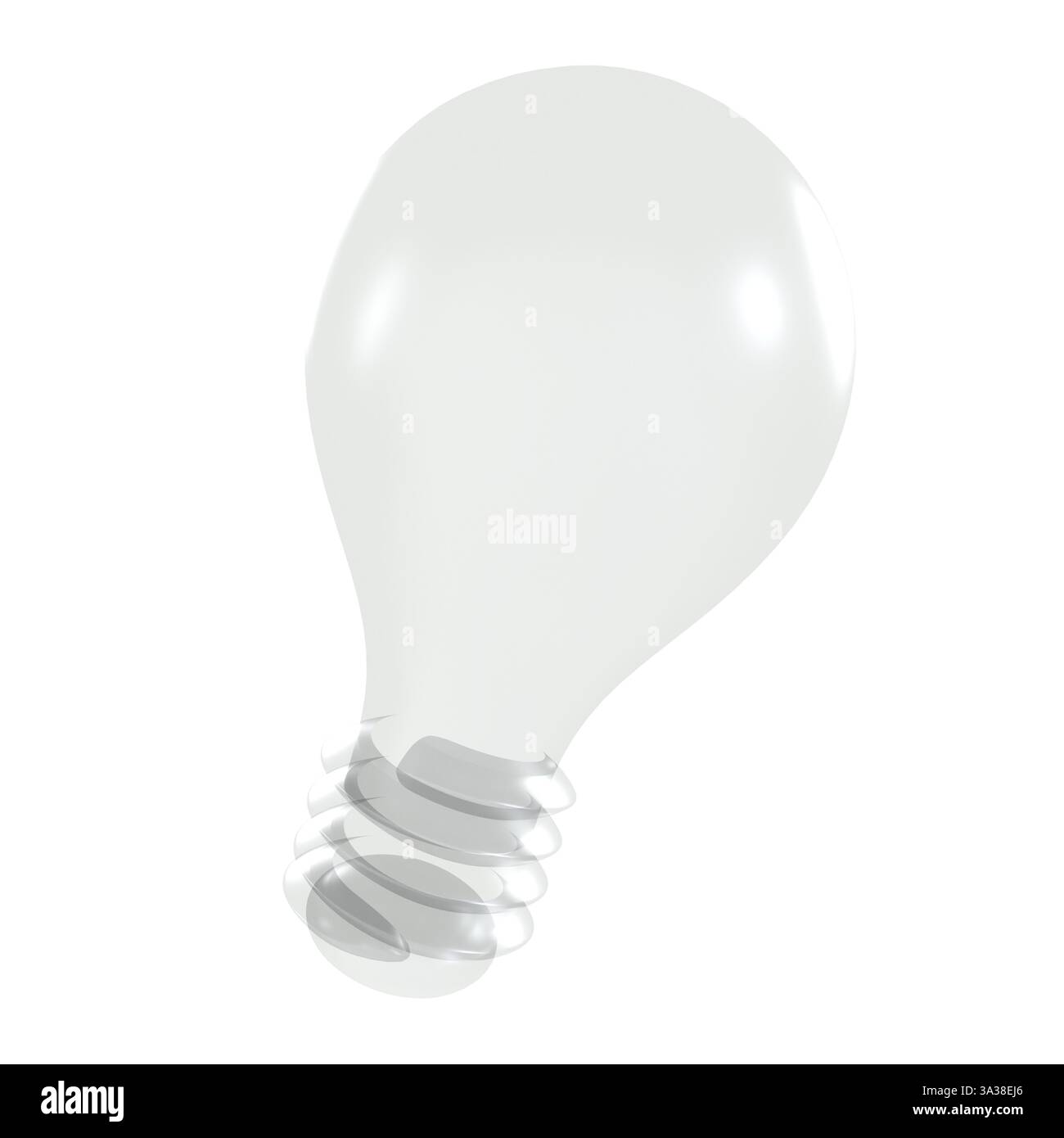 A clear glass light bulb with a smooth surface and a metal base ...