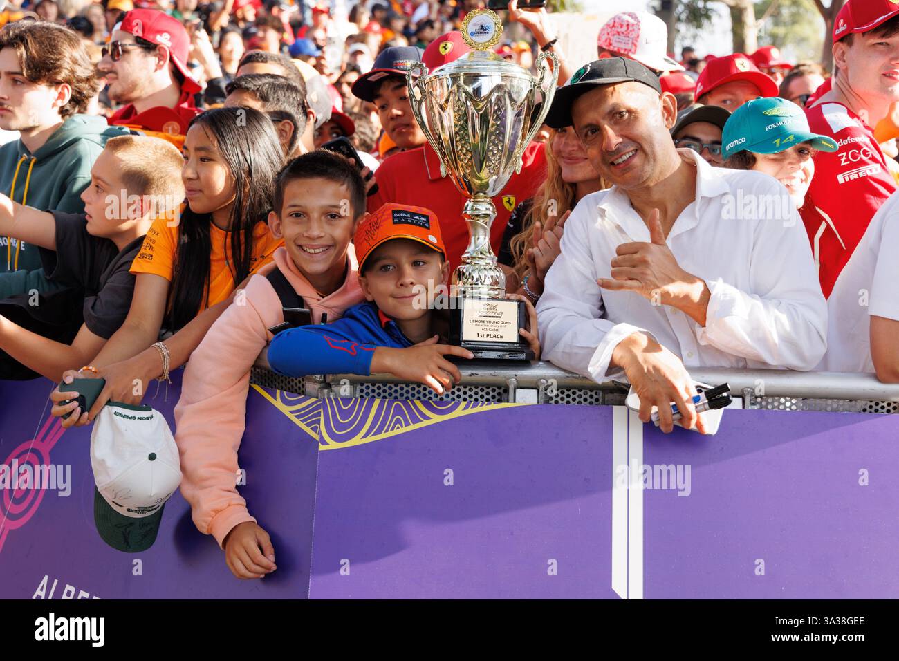 Fans seen on the Melbourne walk ahead of the F1 Grand Prix of Australia ...