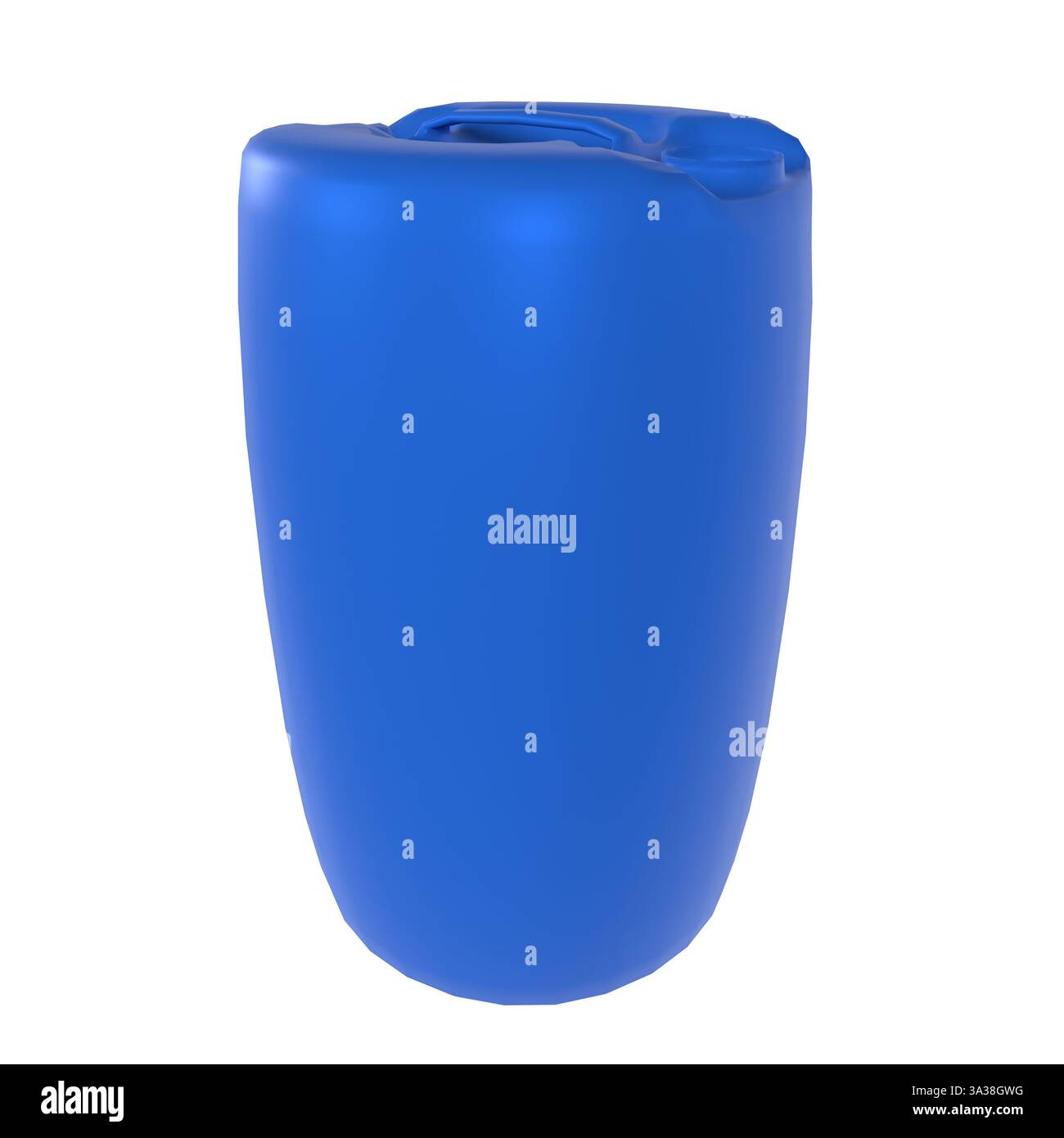 A round blue plastic barrel designed for storage and waste management ...