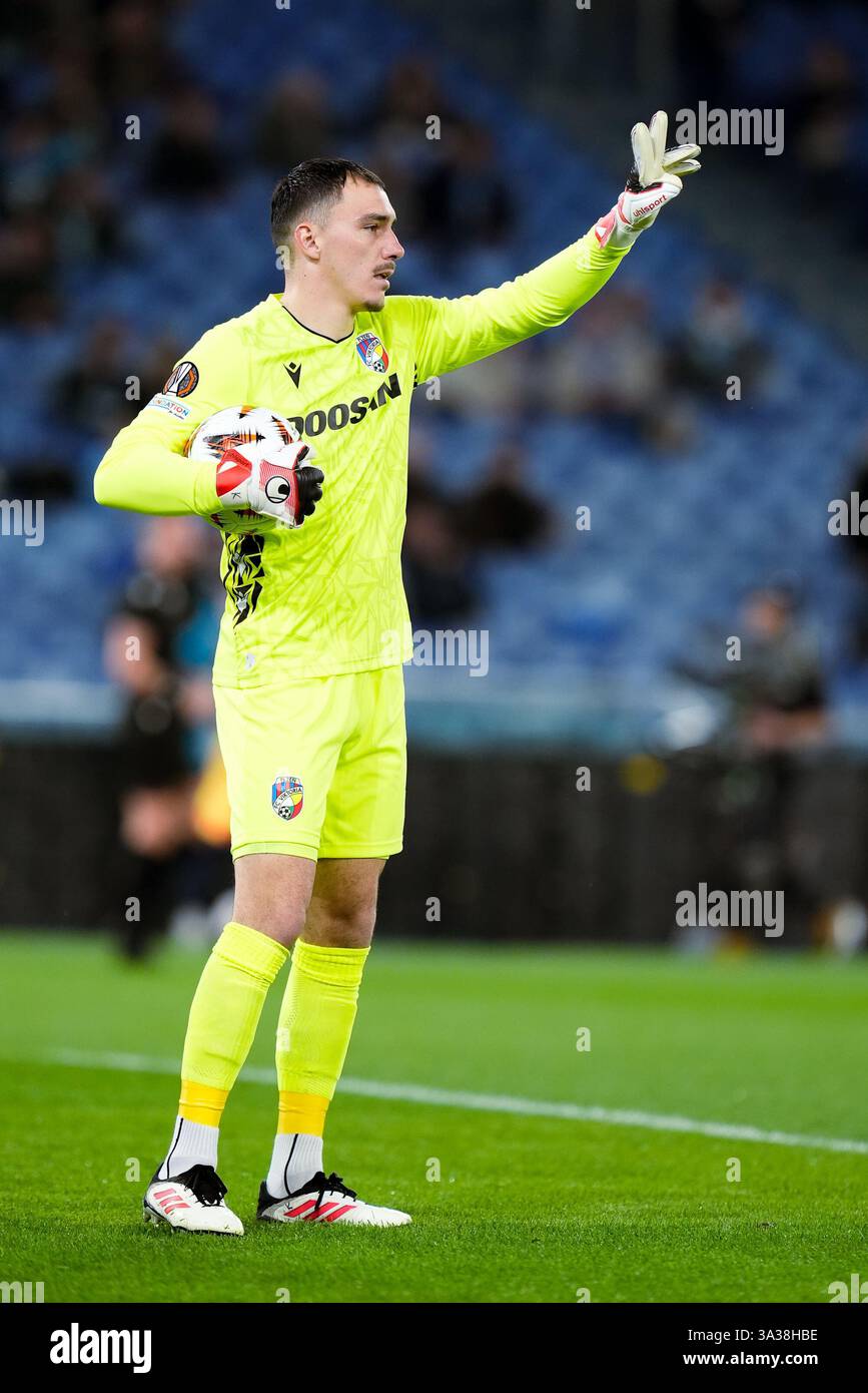 Rome, Italy. 13th Mar, 2025. Martin Jedlicka of FC Viktoria Plzen ...