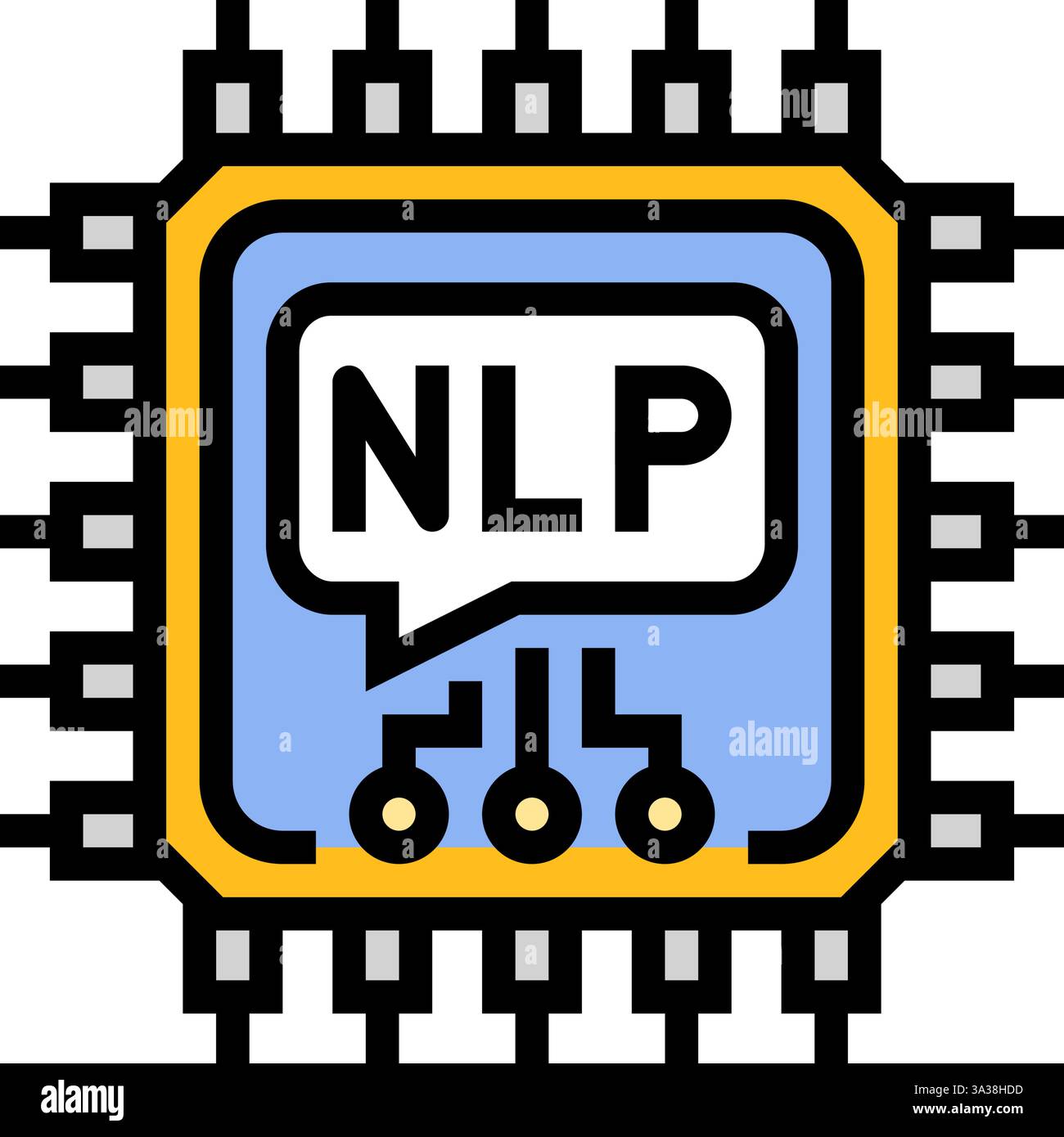 language processor chip nlp color icon vector illustration Stock Vector Image & Art - Alamy